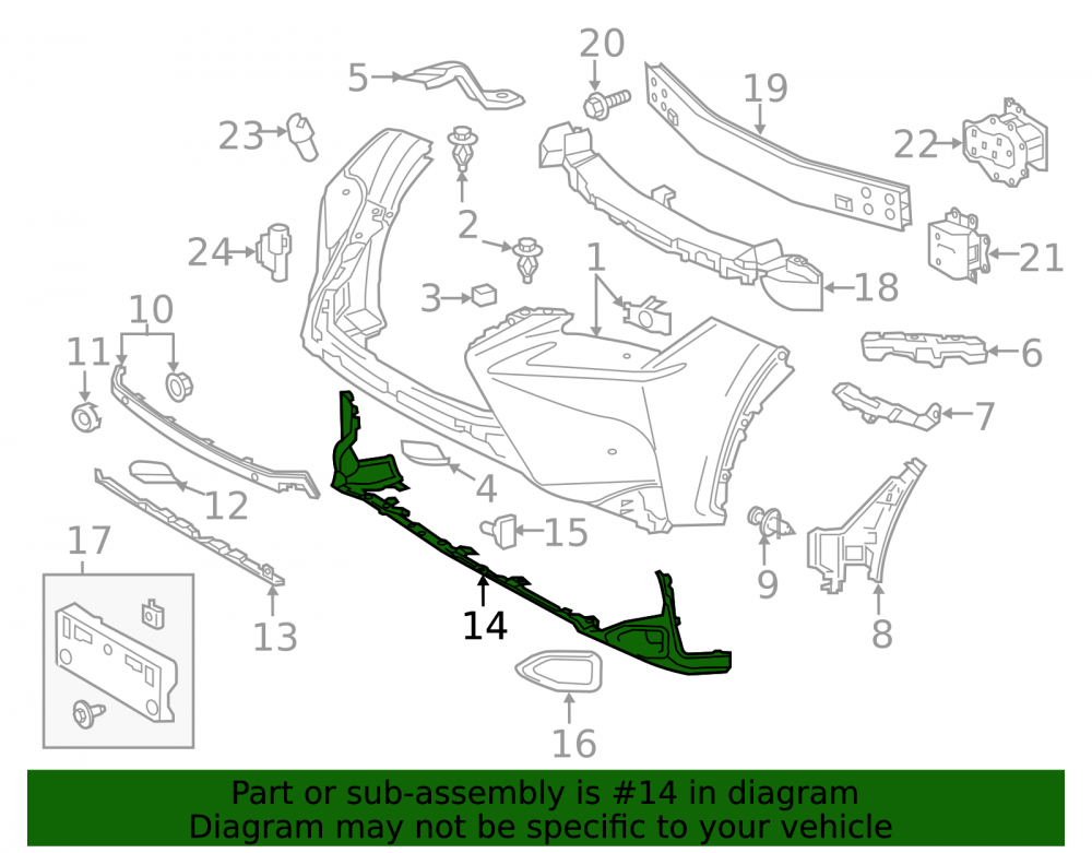 Губа переднего бампера Lexus NX200t NX300h 15-17 base, структура ...