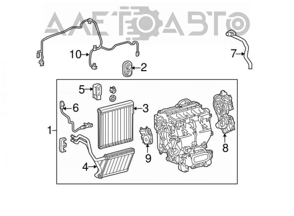 Печка в сборе Lexus RX350 10-15 слом креп 87050-0E130 артикул 552193 ...