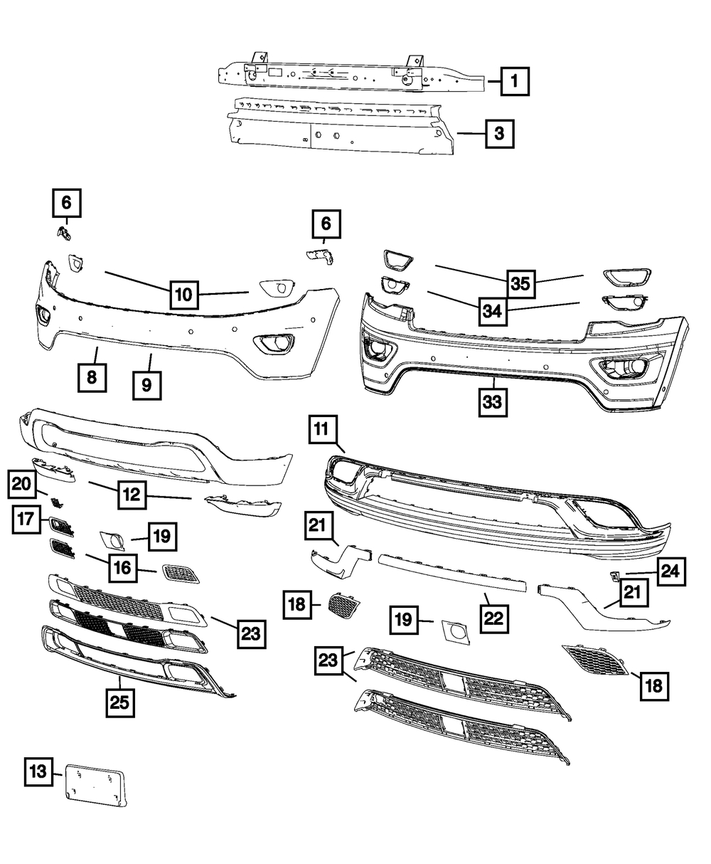 Moldura bara fata stanga Jeep Grand Cherokee WK2 14-16 68170063AB cod ...