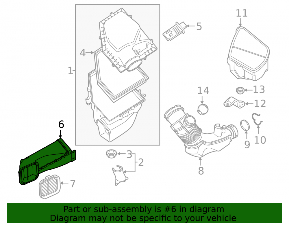 Воздухоприемник BMW X3 G01 18- 2.0T 13718635093 артикул 415226 - купить ...