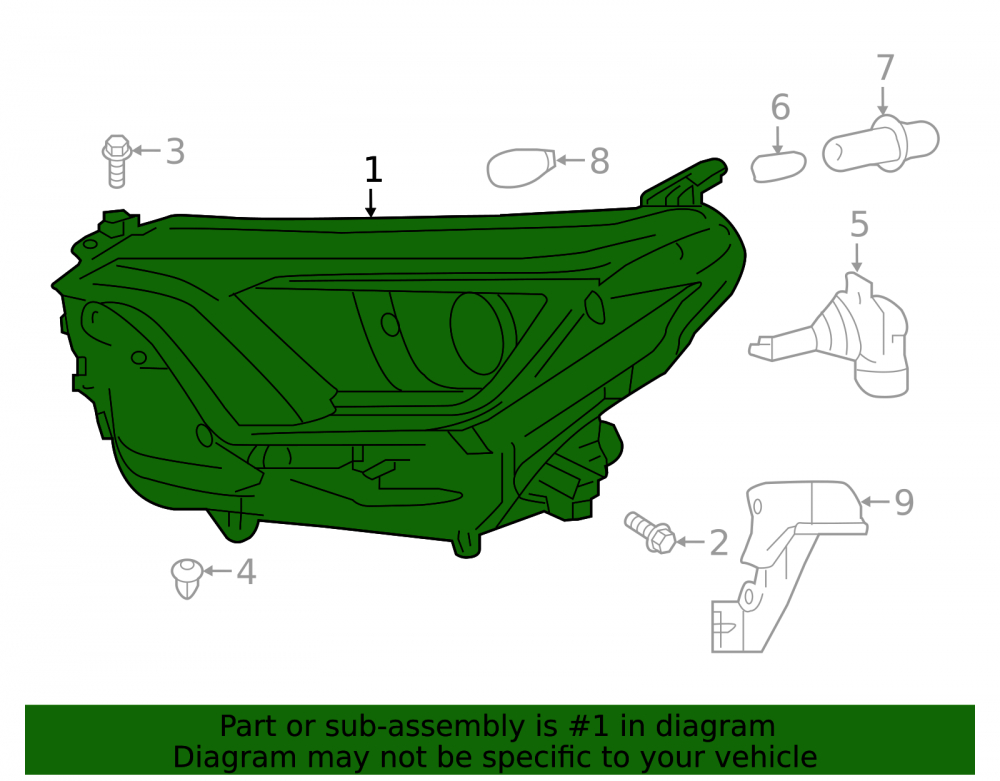 Фара передняя правая Toyota Rav4 16-18 галоген 8113042640 артикул 95866 ...