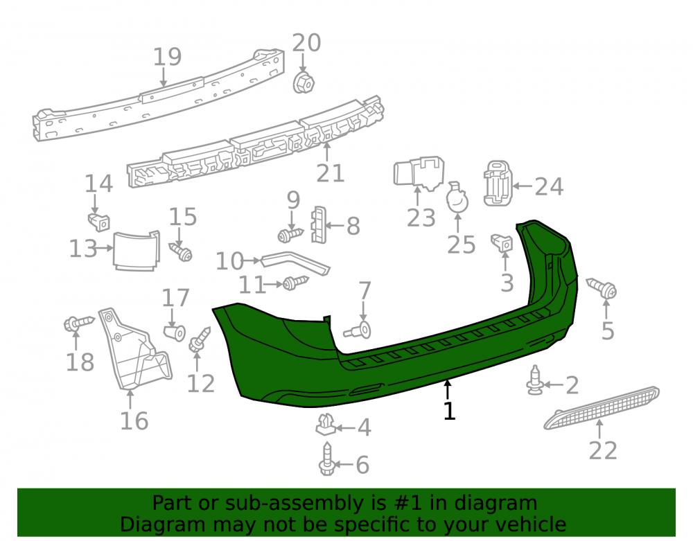 Бампер задний голый Toyota Sienna 11-20 L, LE, XLE 5215908902 артикул ...