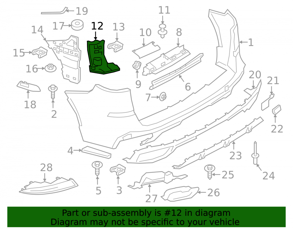 Suport bara spate, stânga interior, BMW X5 G05 19-25 Fără model m ...