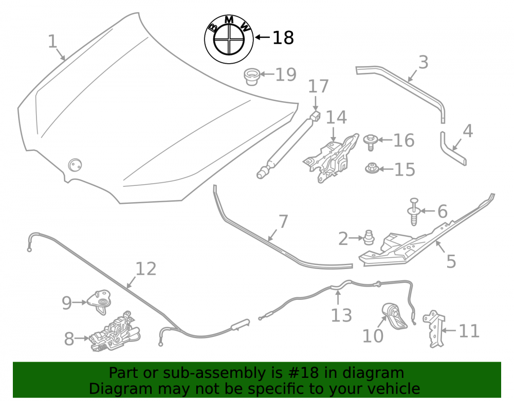 Logo emblema BMW hayon BMW X3 G01 18 - nou original 51147499154 cod ...