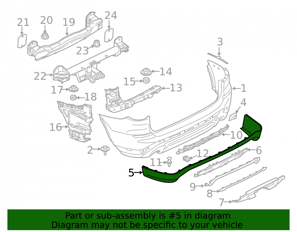 Накладка заднего бампера BMW X3 G01 18-21 структура, без парктроников ...