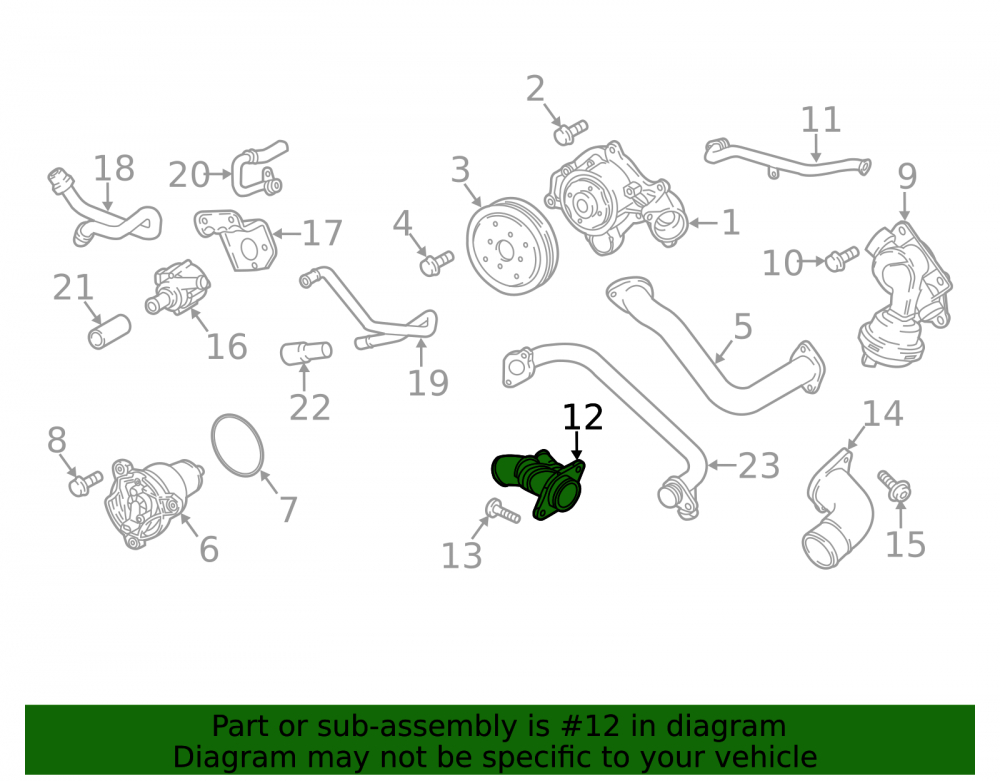 Фланец системы охлаждения Audi Q5 80A 18-24 3.0T 06M121132B артикул ...