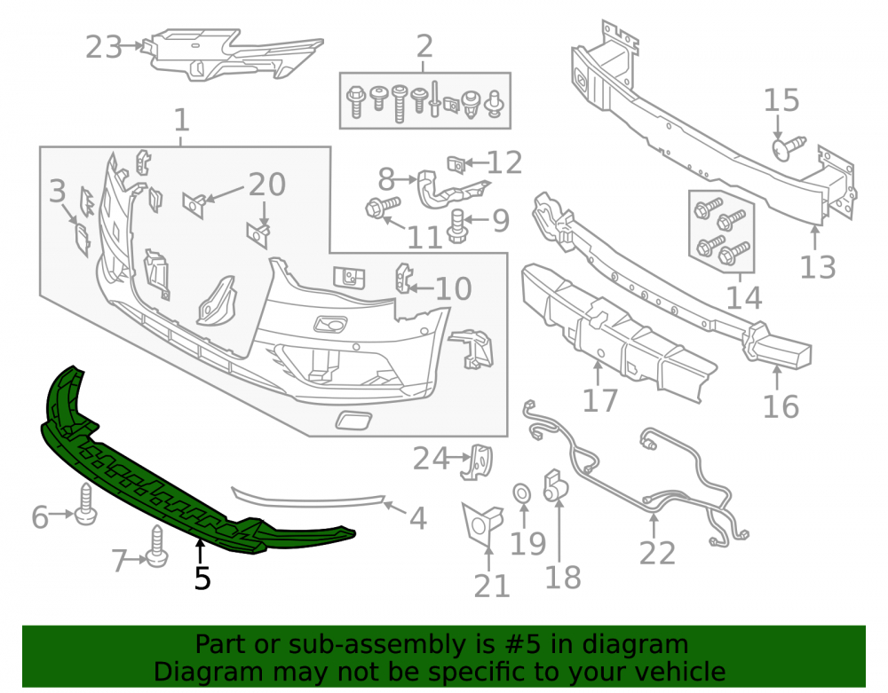Защита переднего бампера Audi A3 8V 15-16 8V5807233 артикул 463043 ...